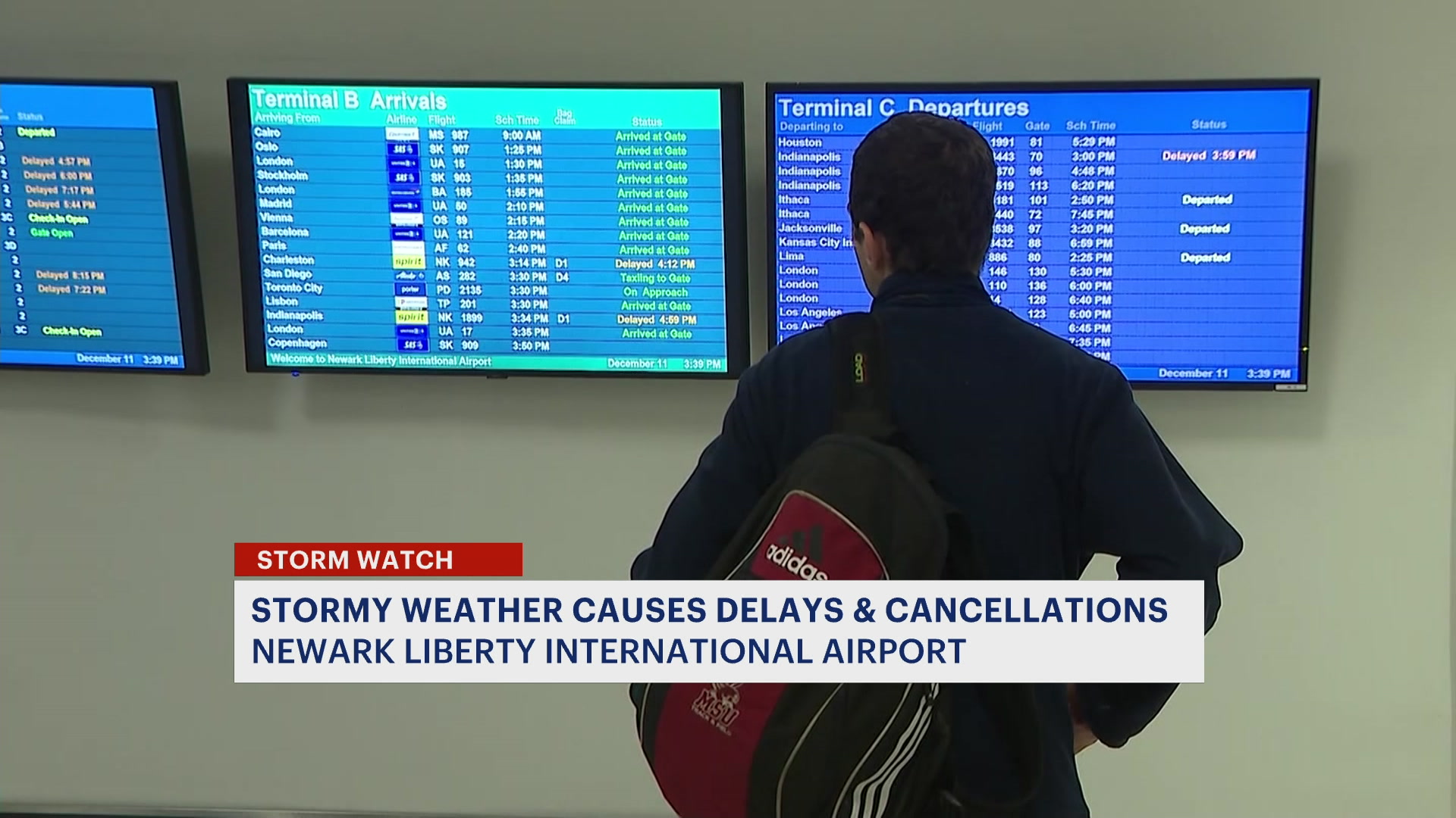 News 12 | Brooklyn | Rainy weather causes delays at Newark ...