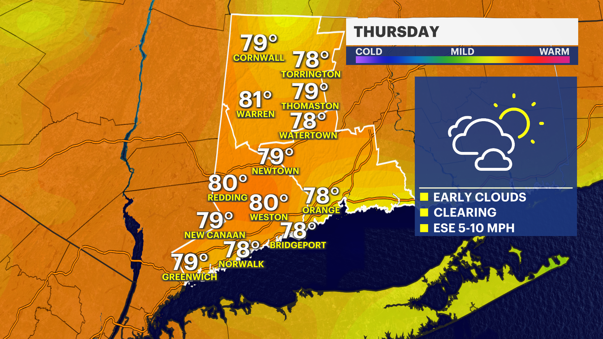 Another day of sun and nice temperatures. Heat & humidity to return ...