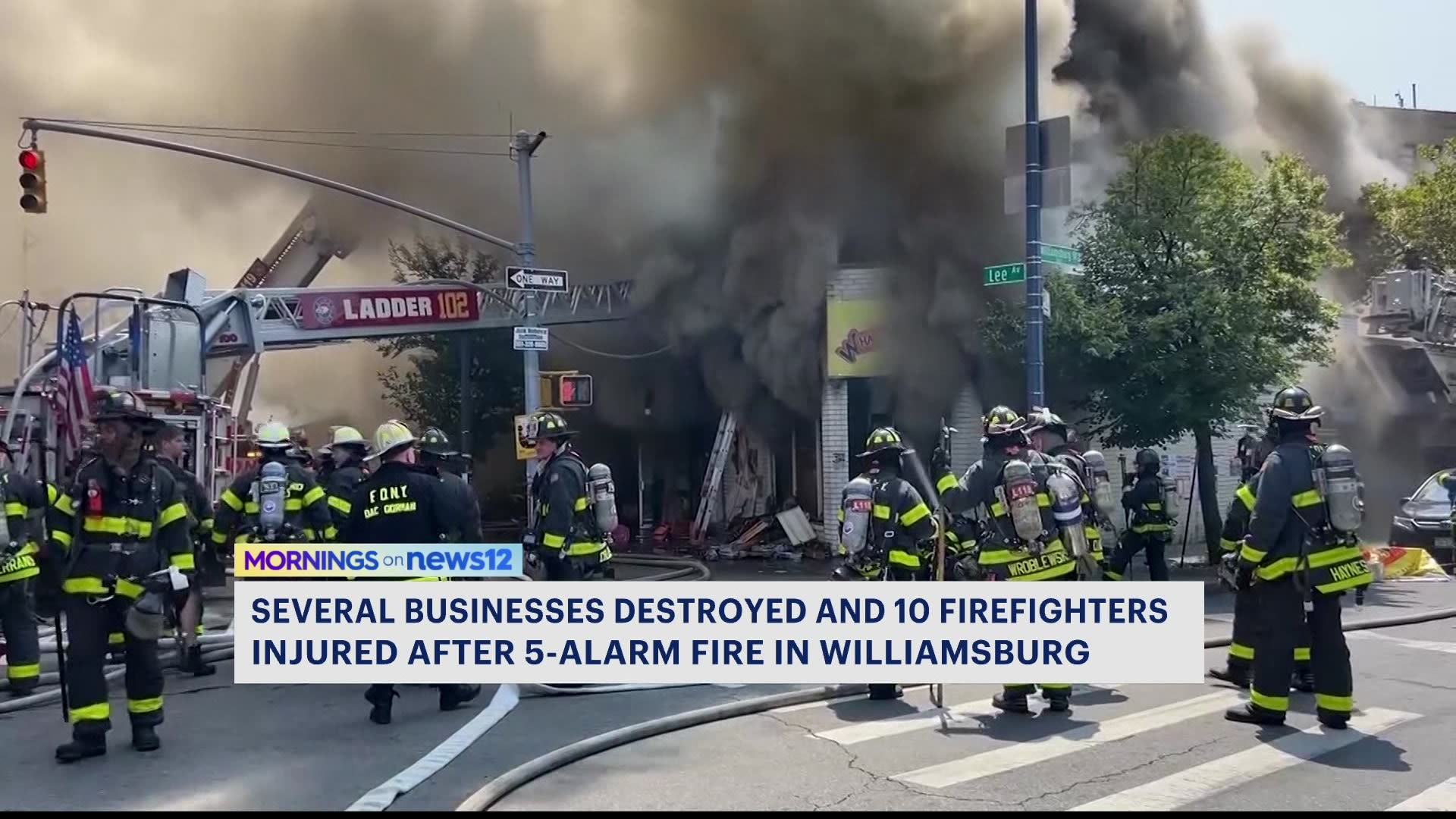 Officials: 9 businesses damaged, 10 firefighters injured in ...