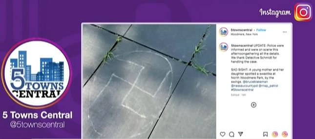 Swastika found scrawled on playground at North Woodmere park