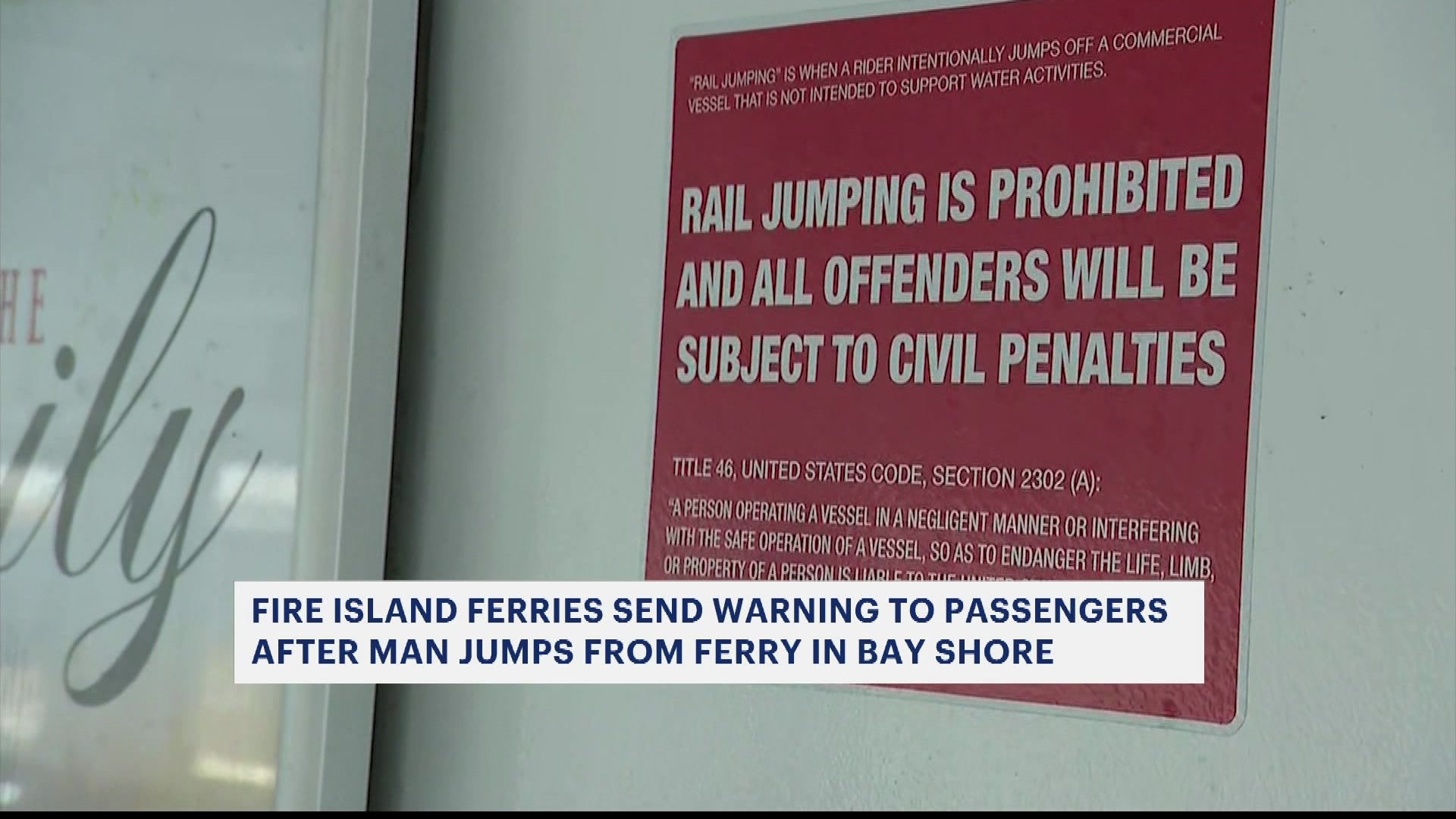 Fire Island Ferries warns passengers not to jump off boats