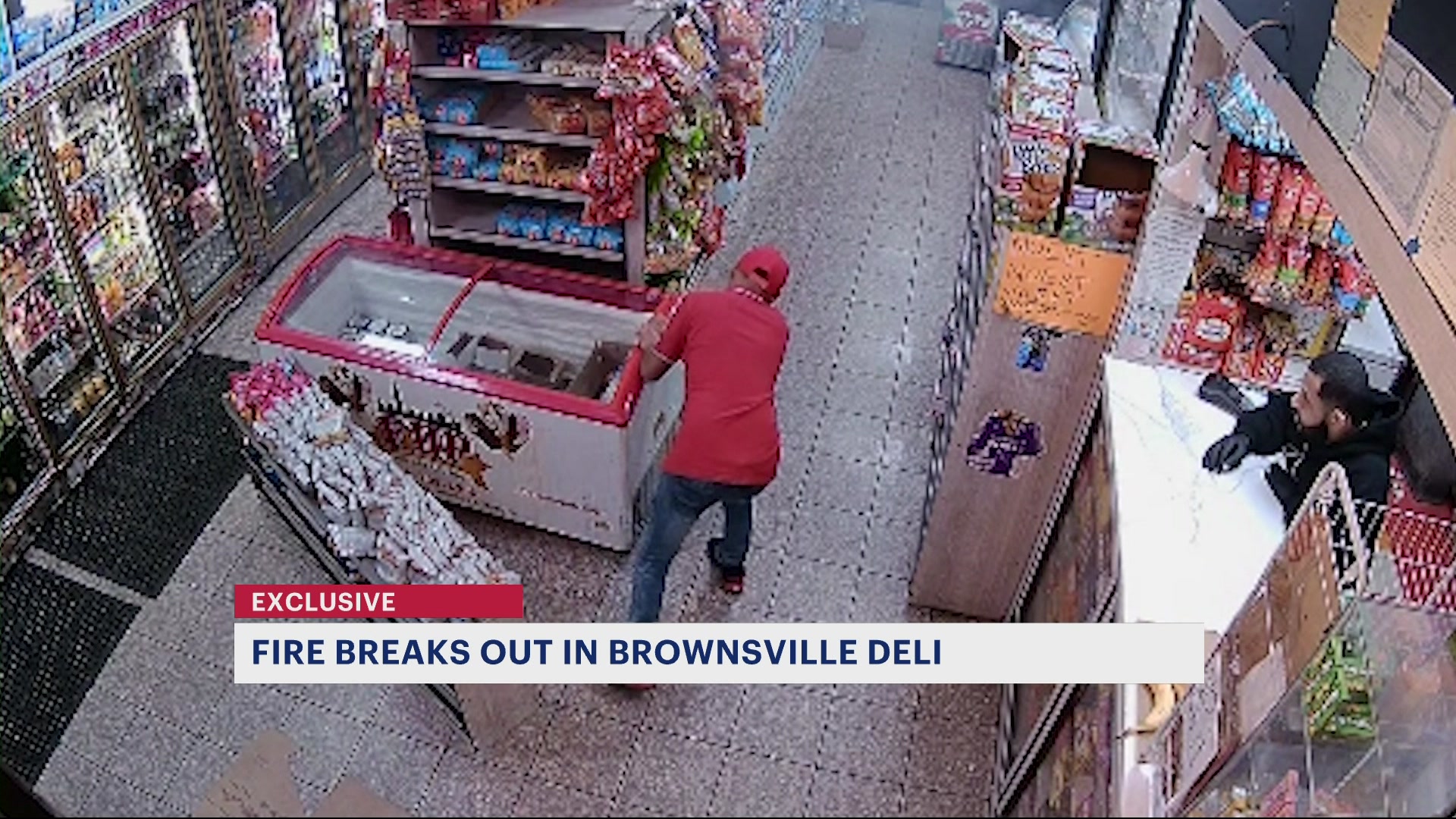 Freezer sparks fire scare inside Brownsville deli
