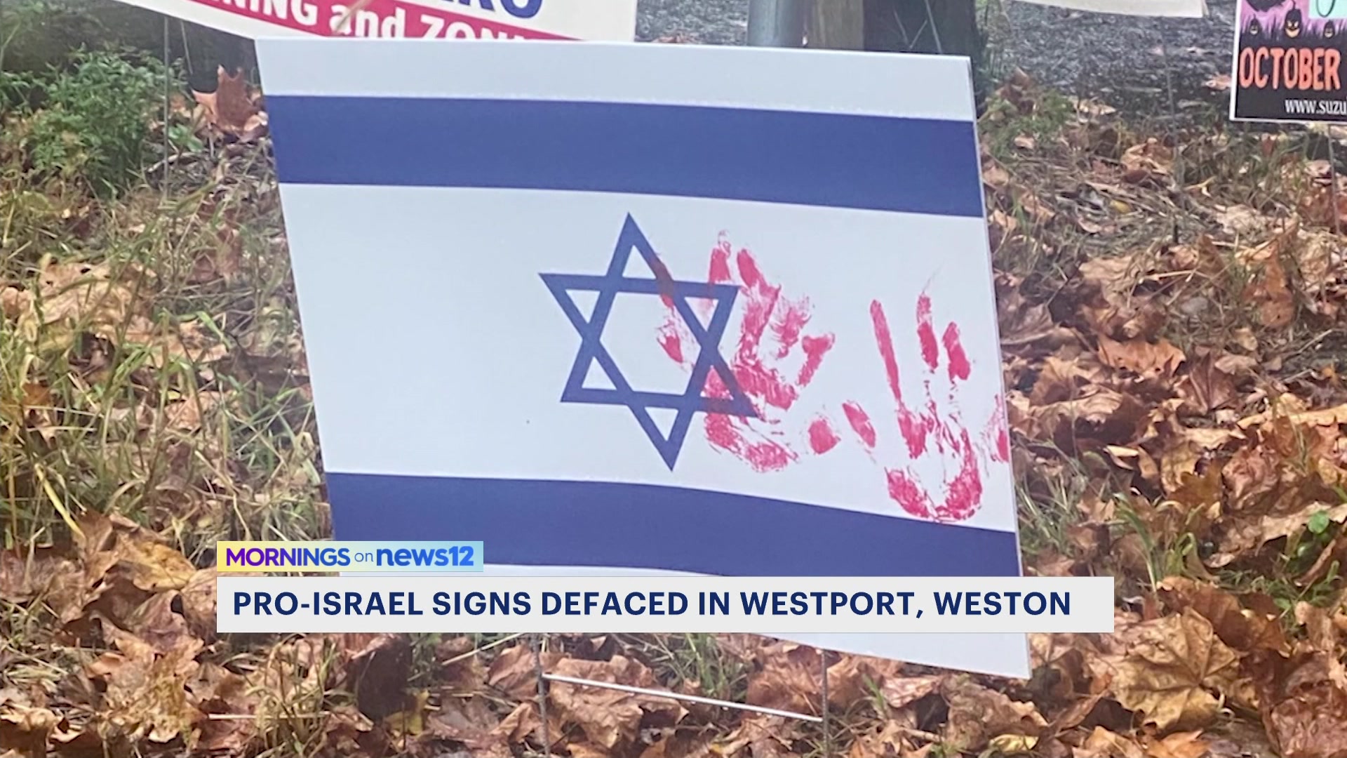 Vandals in Fairfield County deface signs supporting Israel in wake of ...