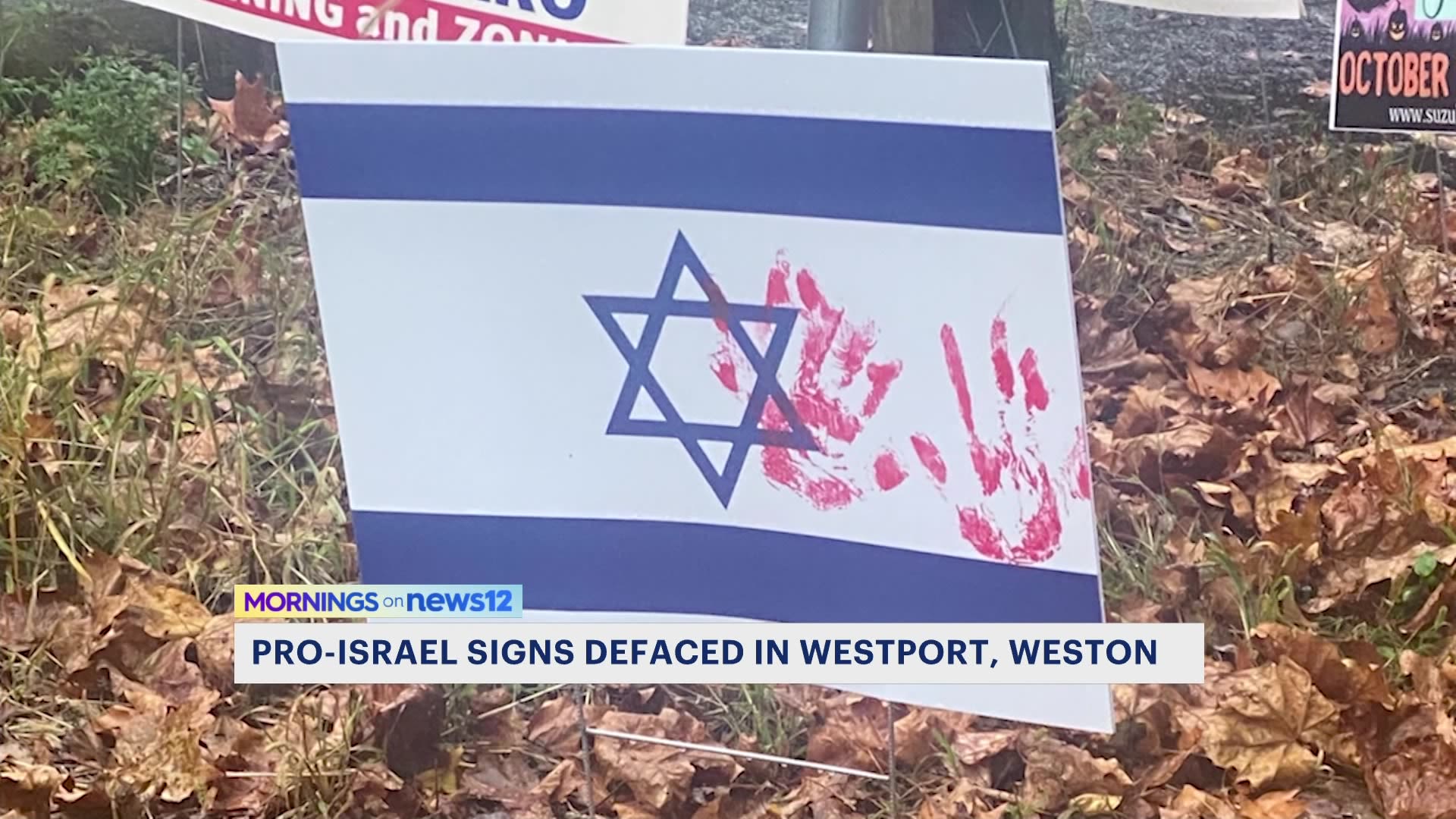 Vandals in Fairfield County deface signs supporting Israel in wake of ...