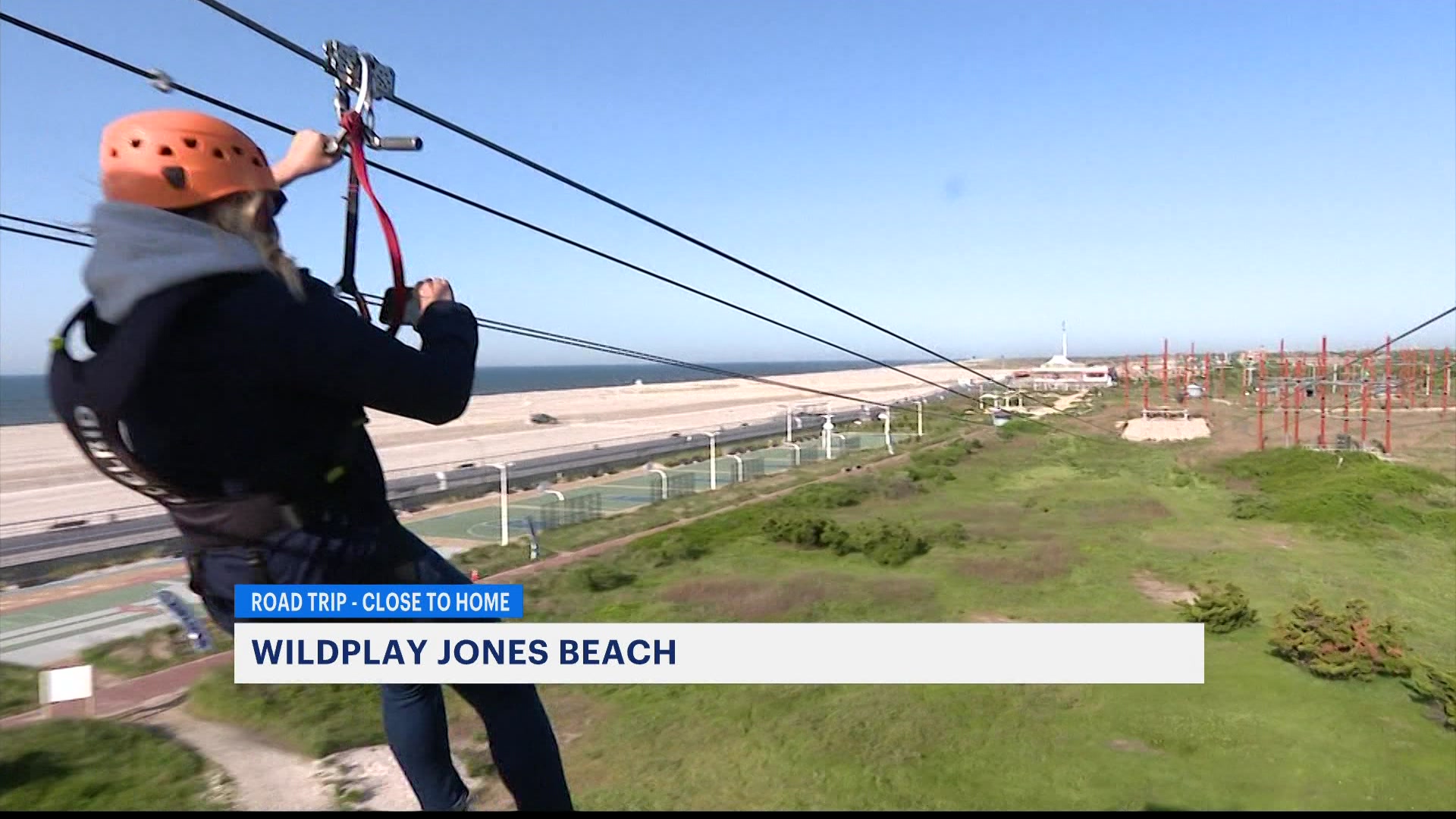 Zip line, swing or go on an adventure course at WildPlay at Jones Beach