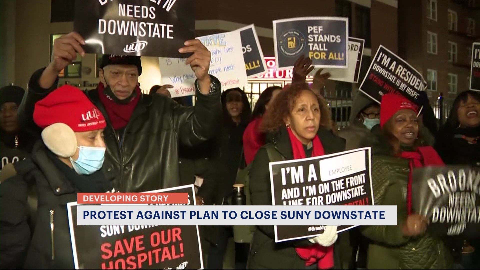 Protest breaks out fighting against plans to close SUNY Downstate hospital