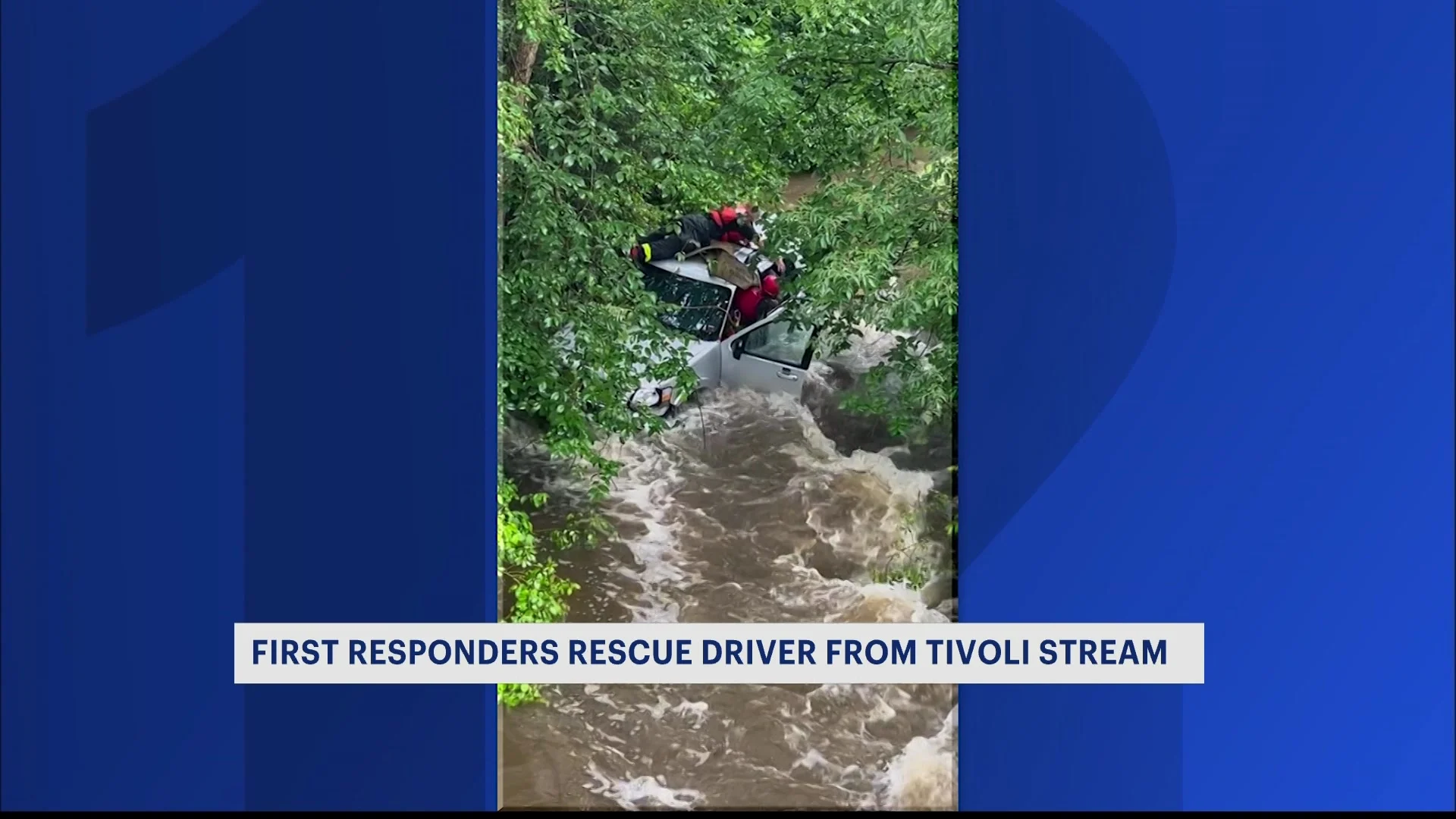 First Responders Save A Driver After Crashing In Tivoli Stream