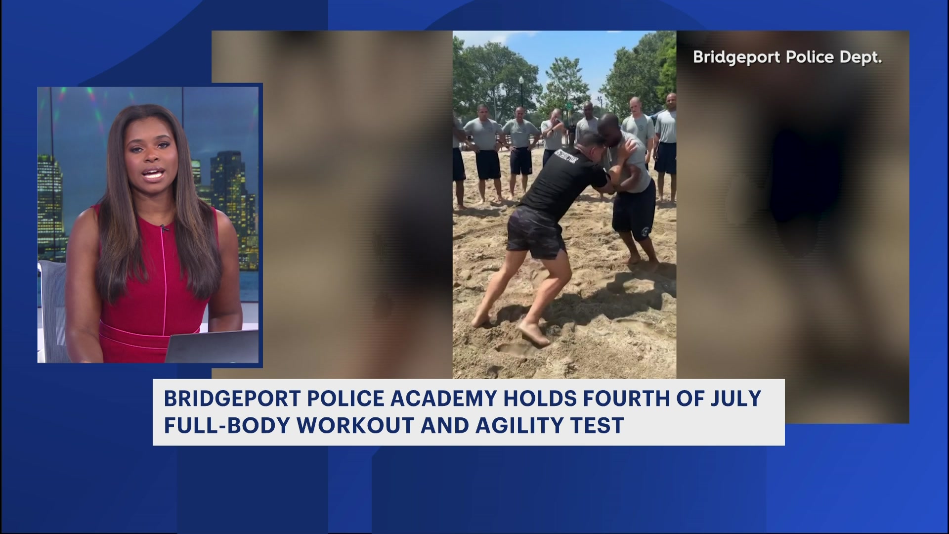 Bridgeport Police Academy holds workout as community cheers on