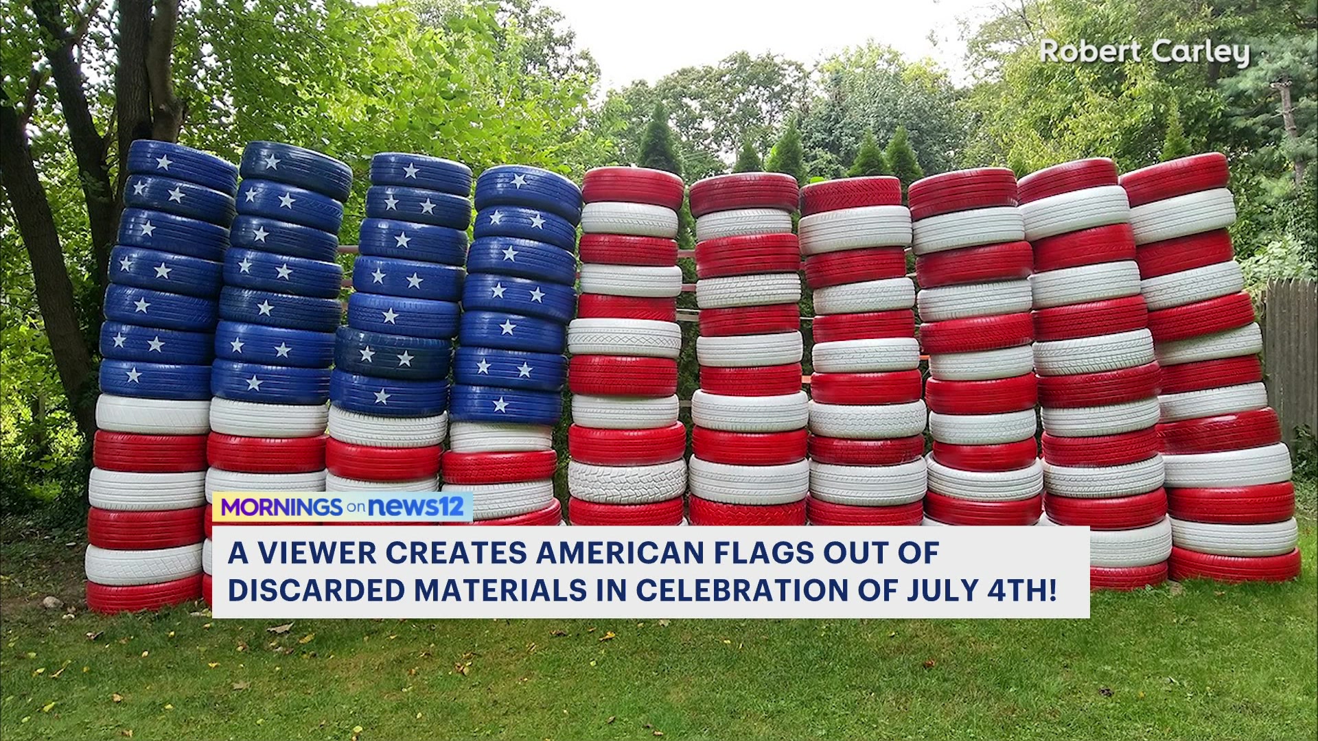 PHOTOS: Viewer creates American flags out of discarded materials to ...