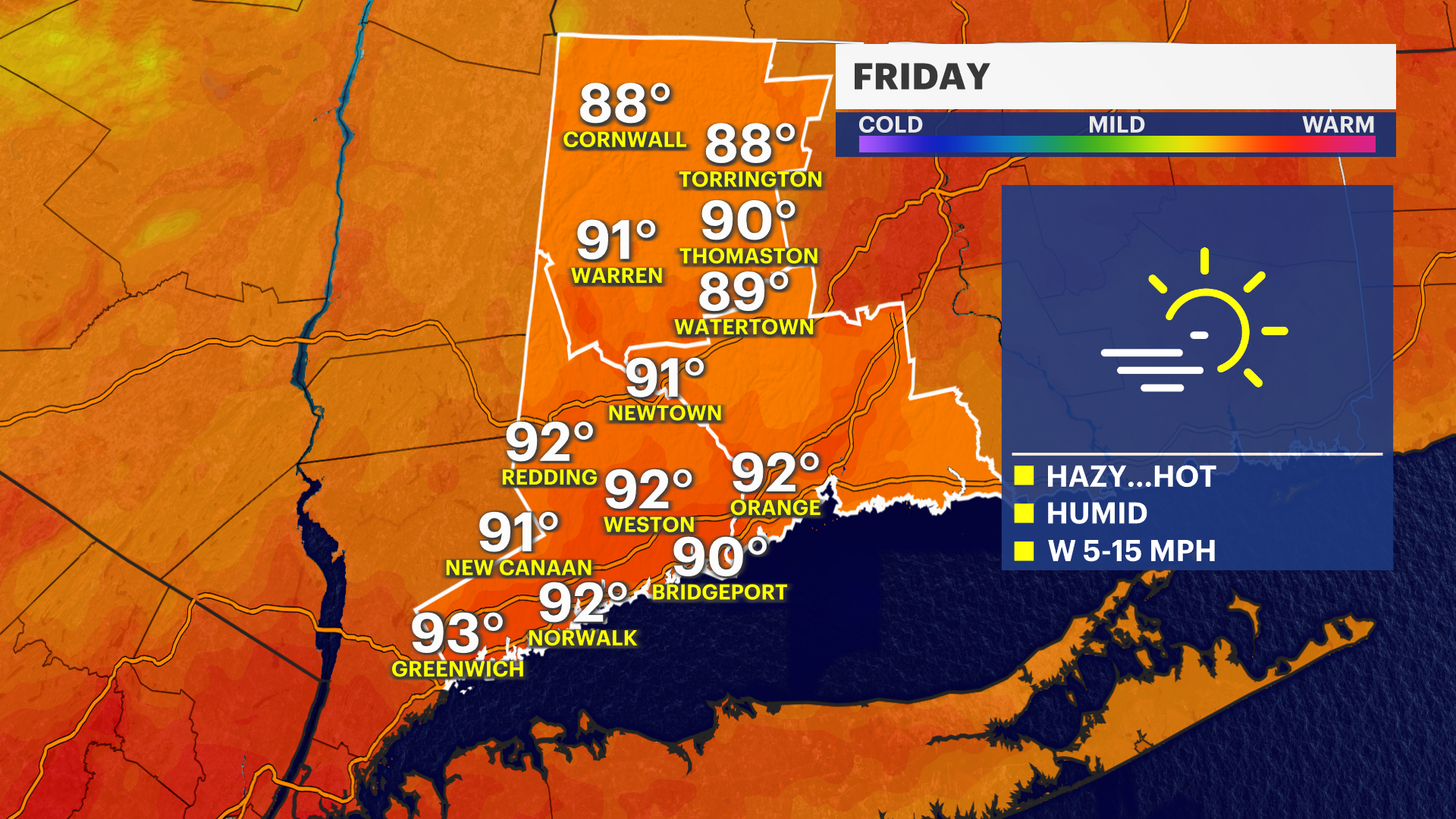 Heat and humidity stick for Friday; next chance for showers Saturday