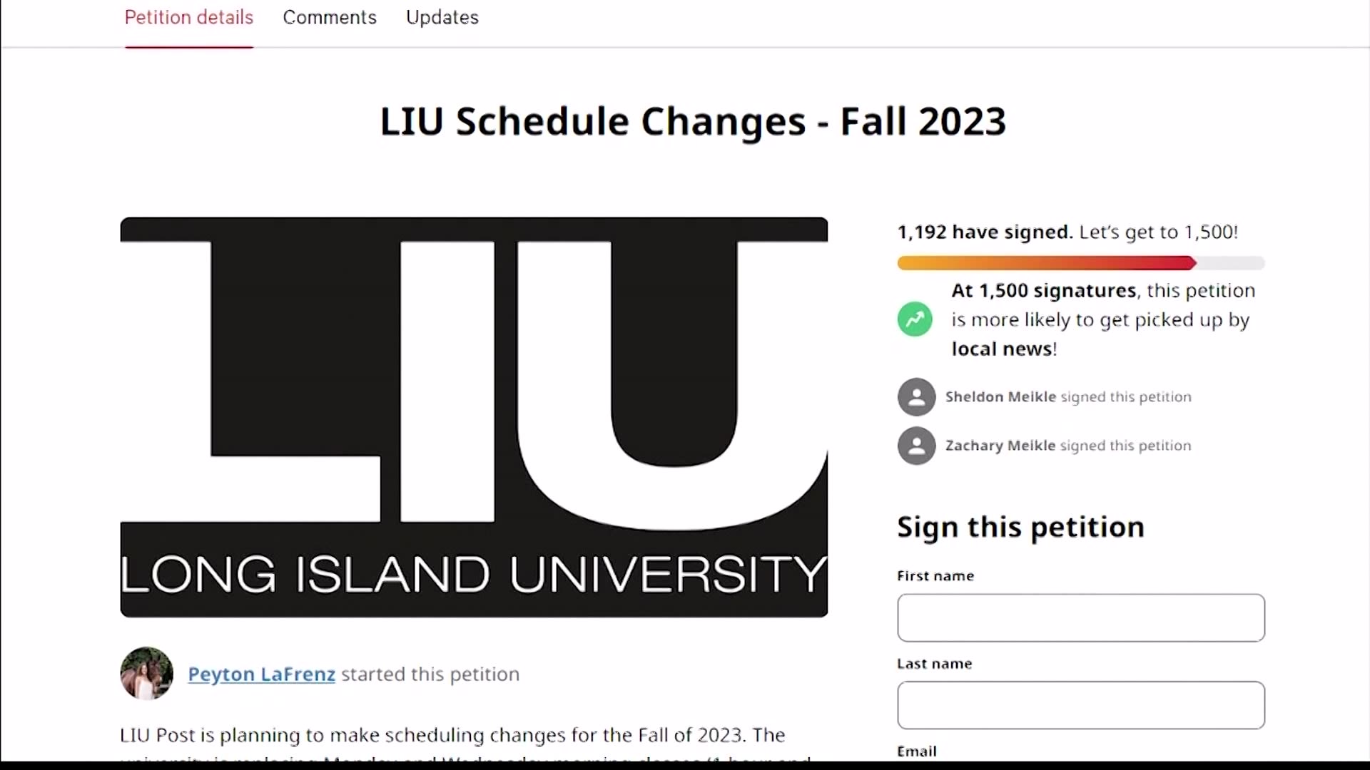 LIU students start petition against potential scheduling changes for ...
