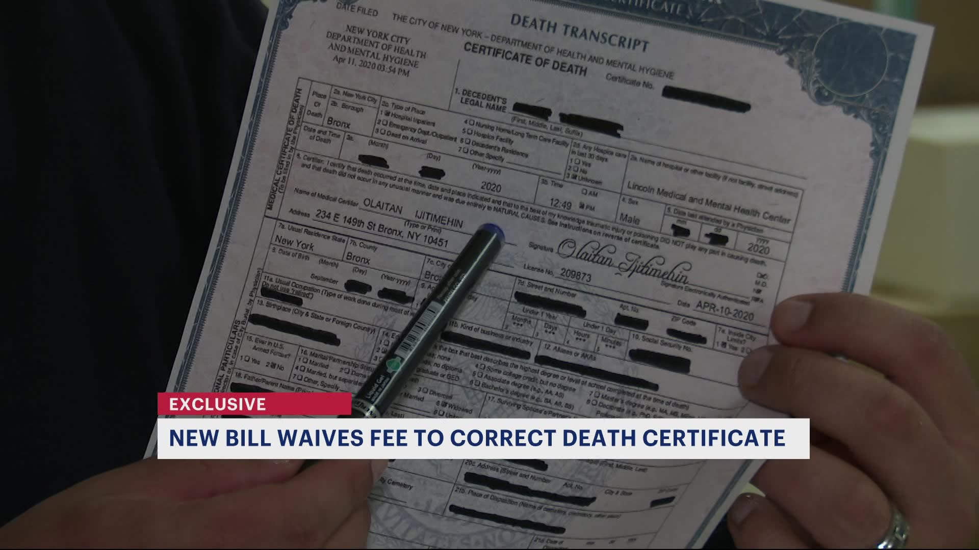 New Bill Waives Fee To Correct Death Certificates Helps Cover COVID 19 new-bill-waives-fee-to-correct-death-certificates-helps-cover-covid-19