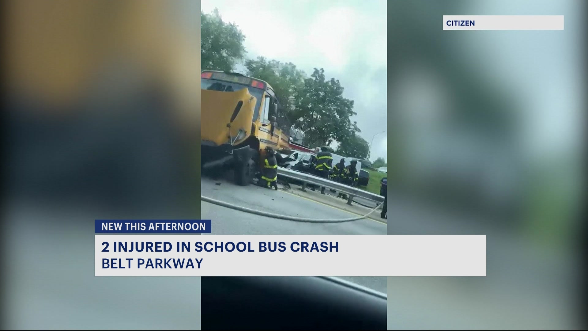 News 12 | New Jersey | Officials School Bus Damaged Sedan Crushed In ...