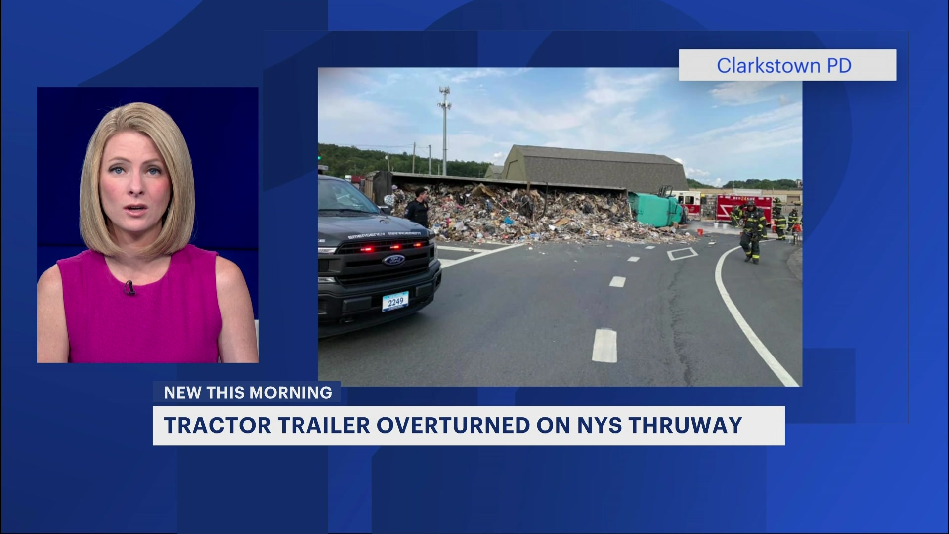 News 12 | Hudson Valley | Tractor Trailer Overturns On North Palisades ...