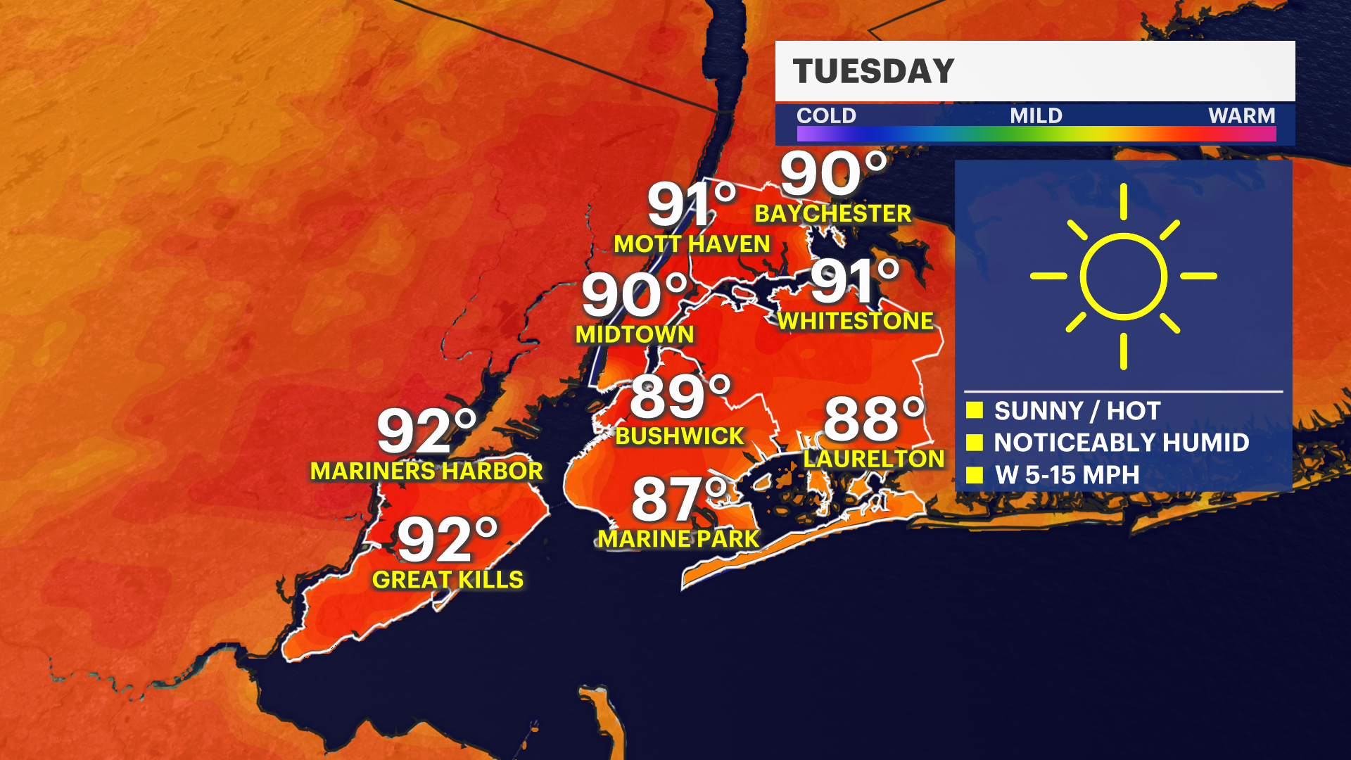 Heat and humidity return to the Bronx on Tuesday; tracking strong ...