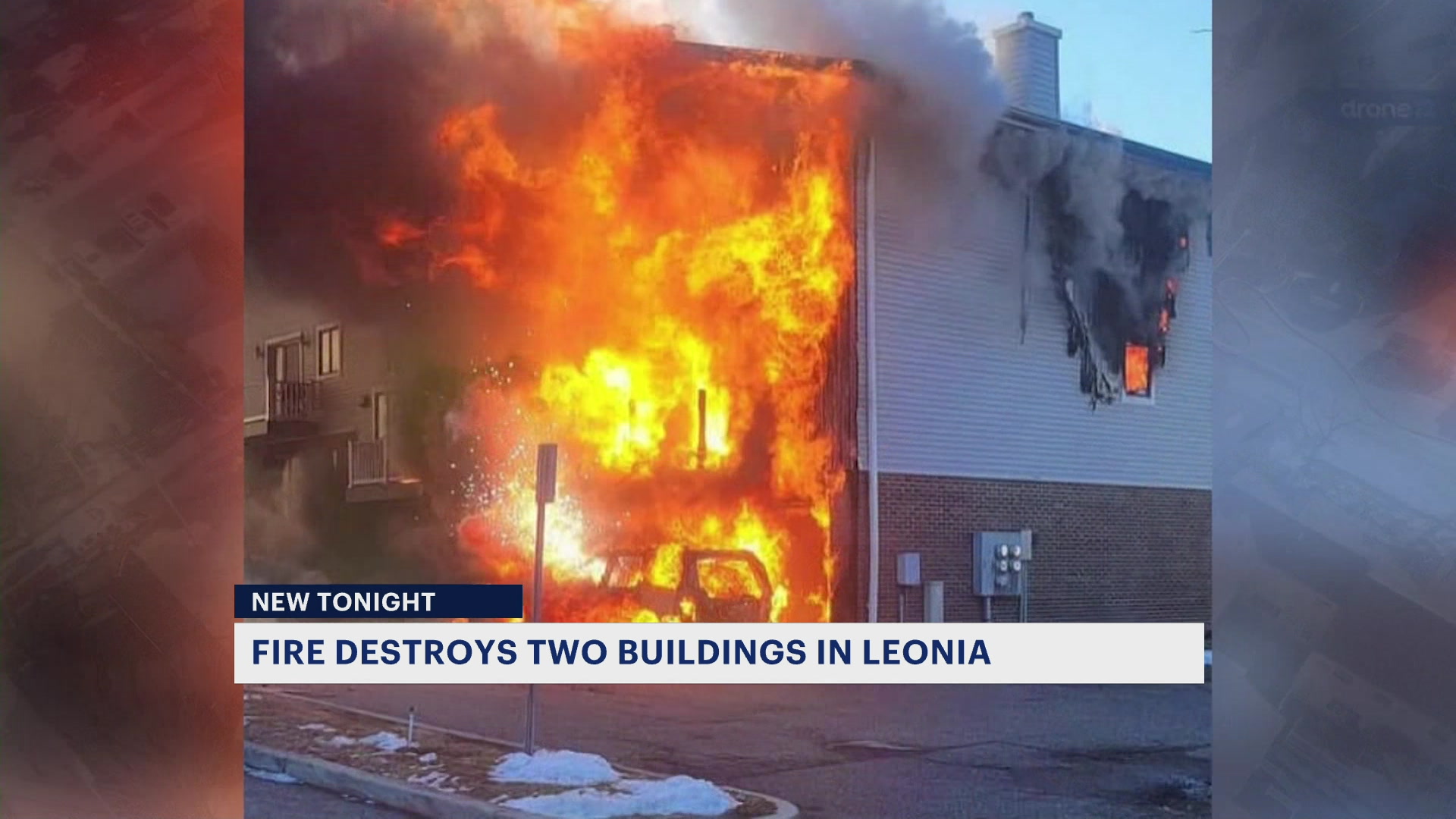 Officials: Fire destroys 2 Leonia condo complex buildings; 34 displaced