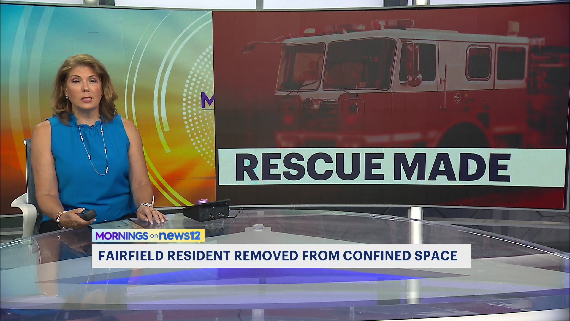 Person rescued from shaft after falling through attic in Fairfield