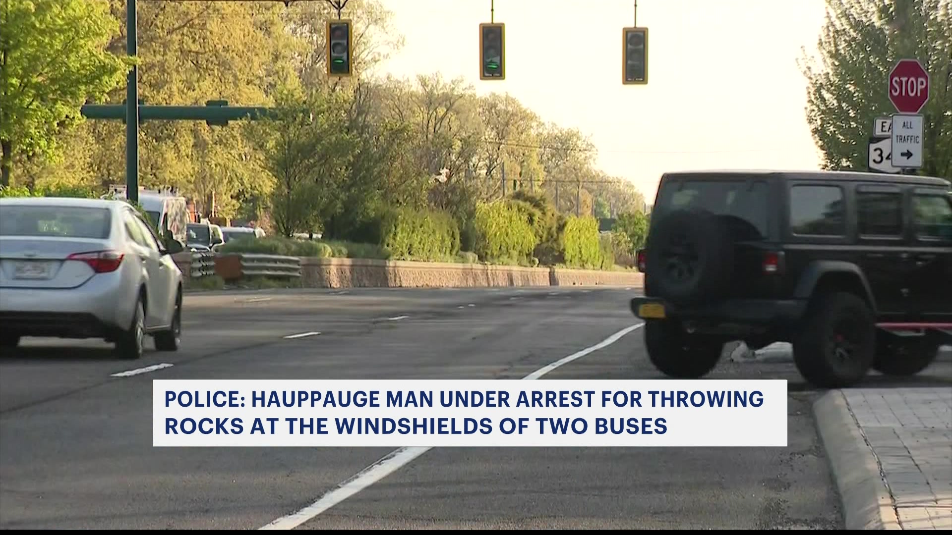 Police: Hauppauge man threw rocks at 2 buses in Suffolk