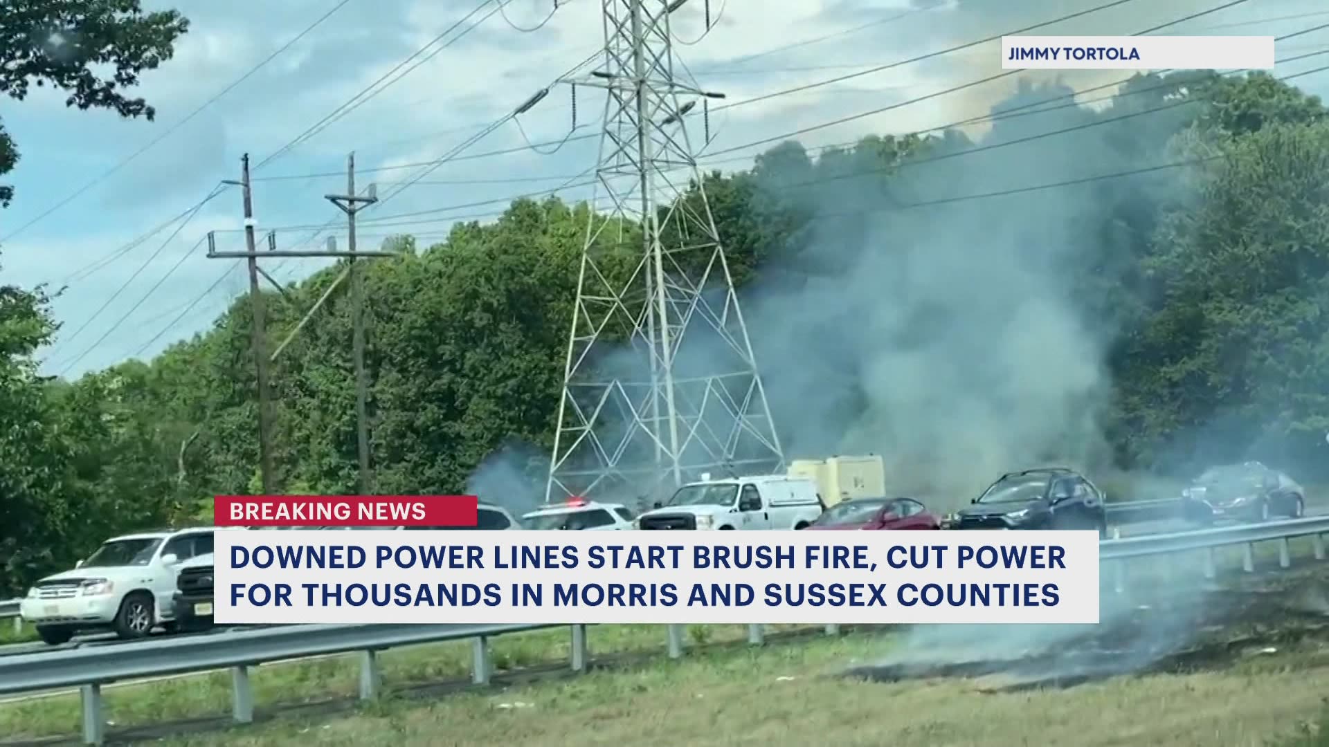 Crews work to restore power to thousands after high tension wire falls