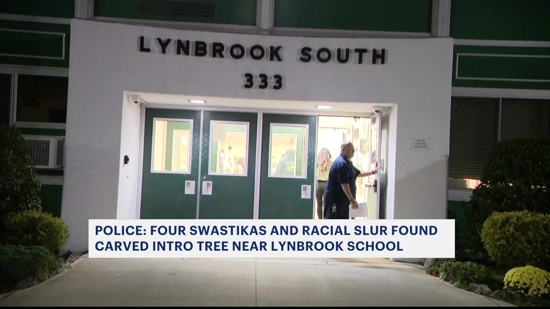 News 12 | Long Island | Multiple swastikas, racial slur found carved ...
