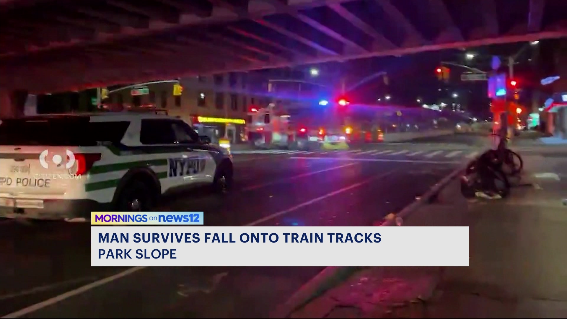 Man survives fall onto train tracks in Park Slope