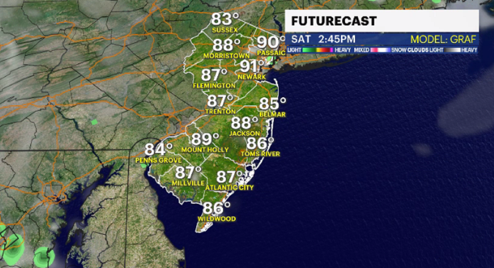 Summer weekend! Plenty of sunshine, temps rise into the 90s