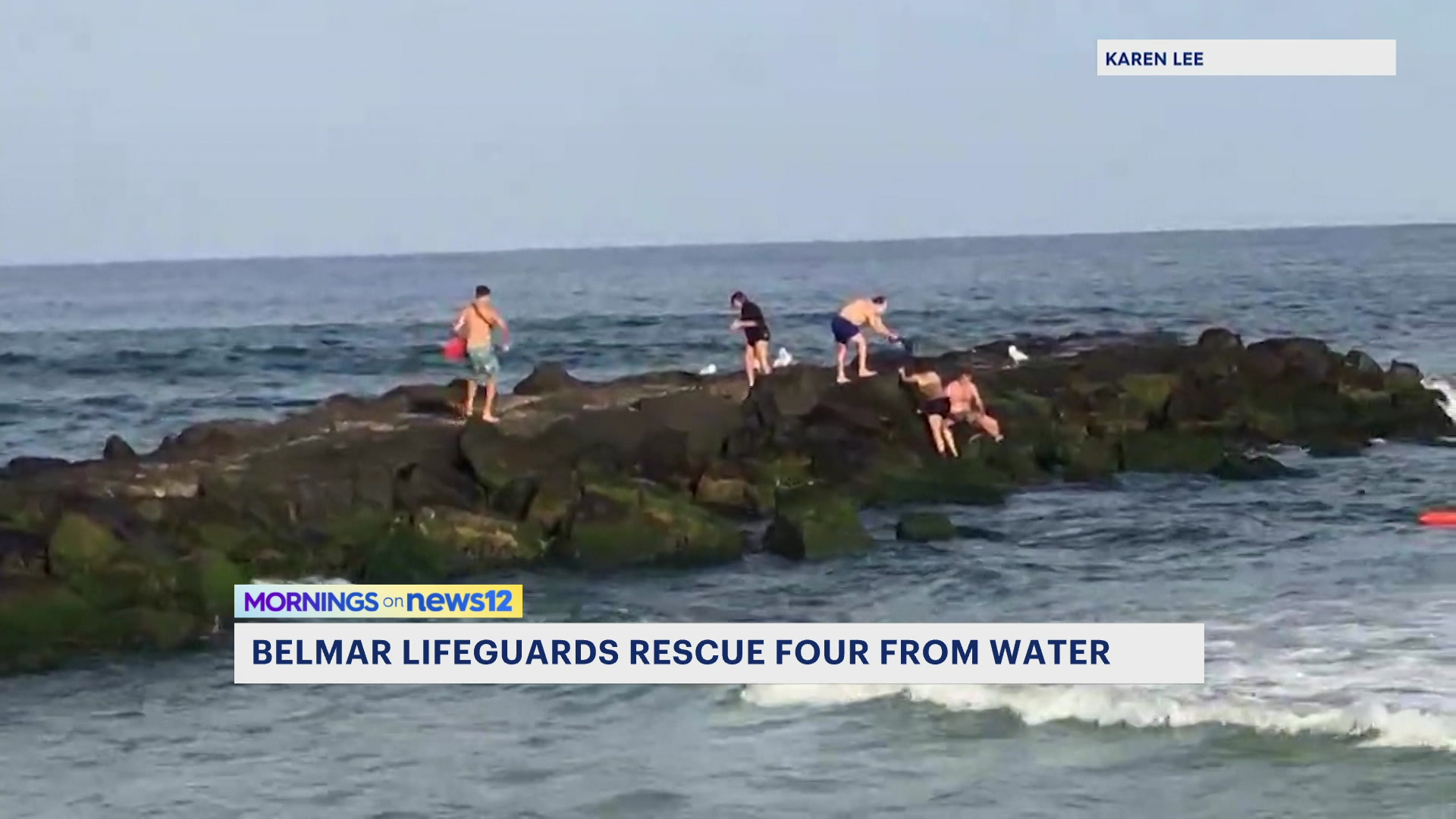 News 12 | New Jersey | Belmar lifeguards pull swimmers from jetty ...