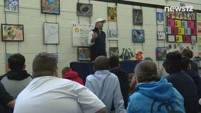 Meteorologist Geoff Bansen visits LI school for special needs as part ...