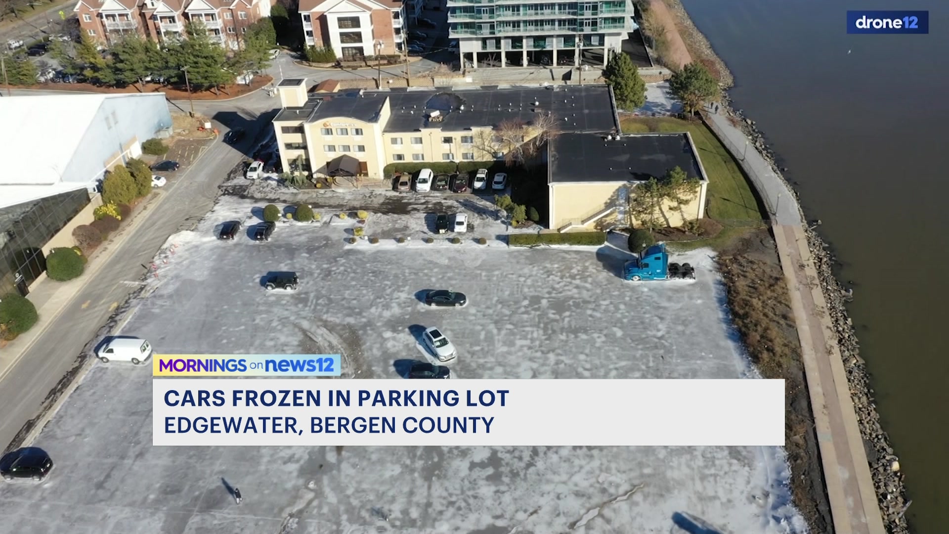 News 12 | New Jersey | Cars in Edgewater totaled after being frozen in ...