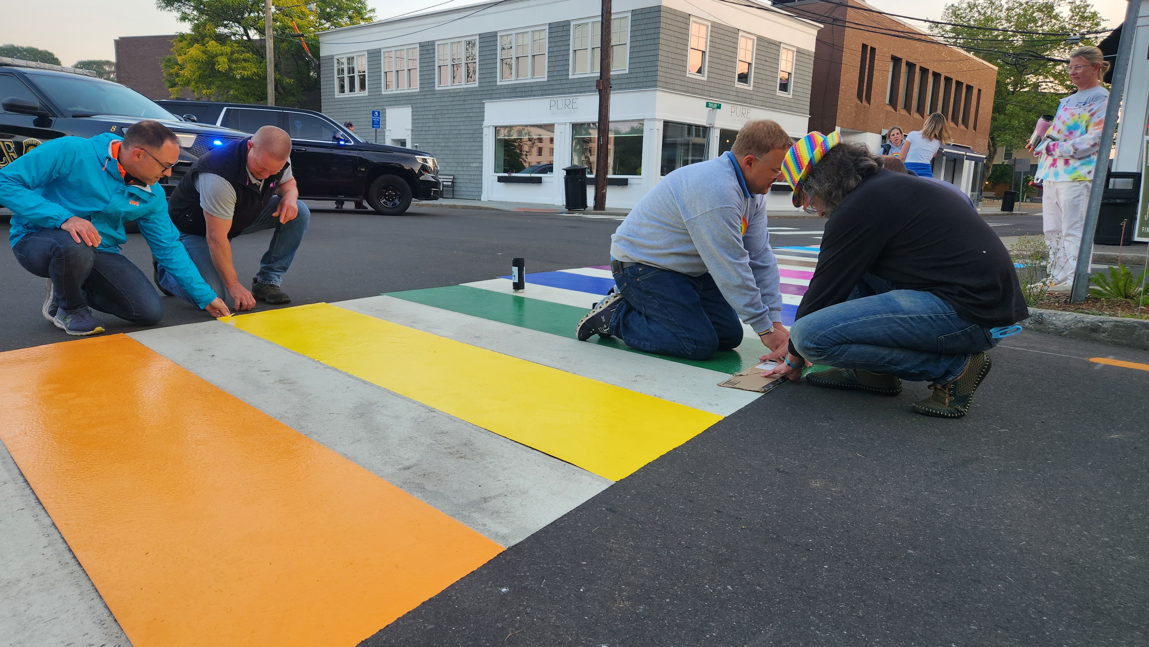 Westport pride group unveils rainbow crosswalk in Downtown Westport for ...