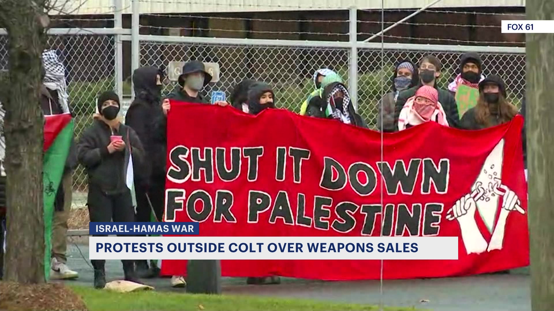 Pro-Palestinian group protests Israel's request for Colt Firearms