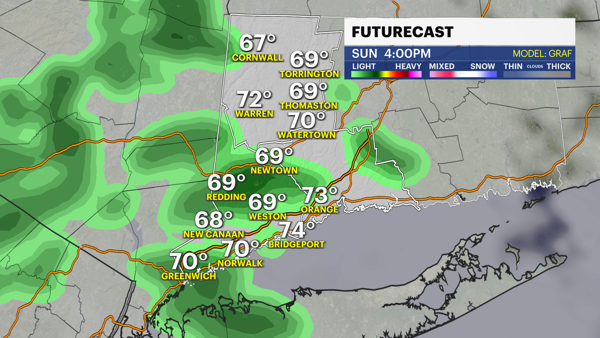 WEATHER TO WATCH: Showers and storms for Connecticut Sunday into Monday