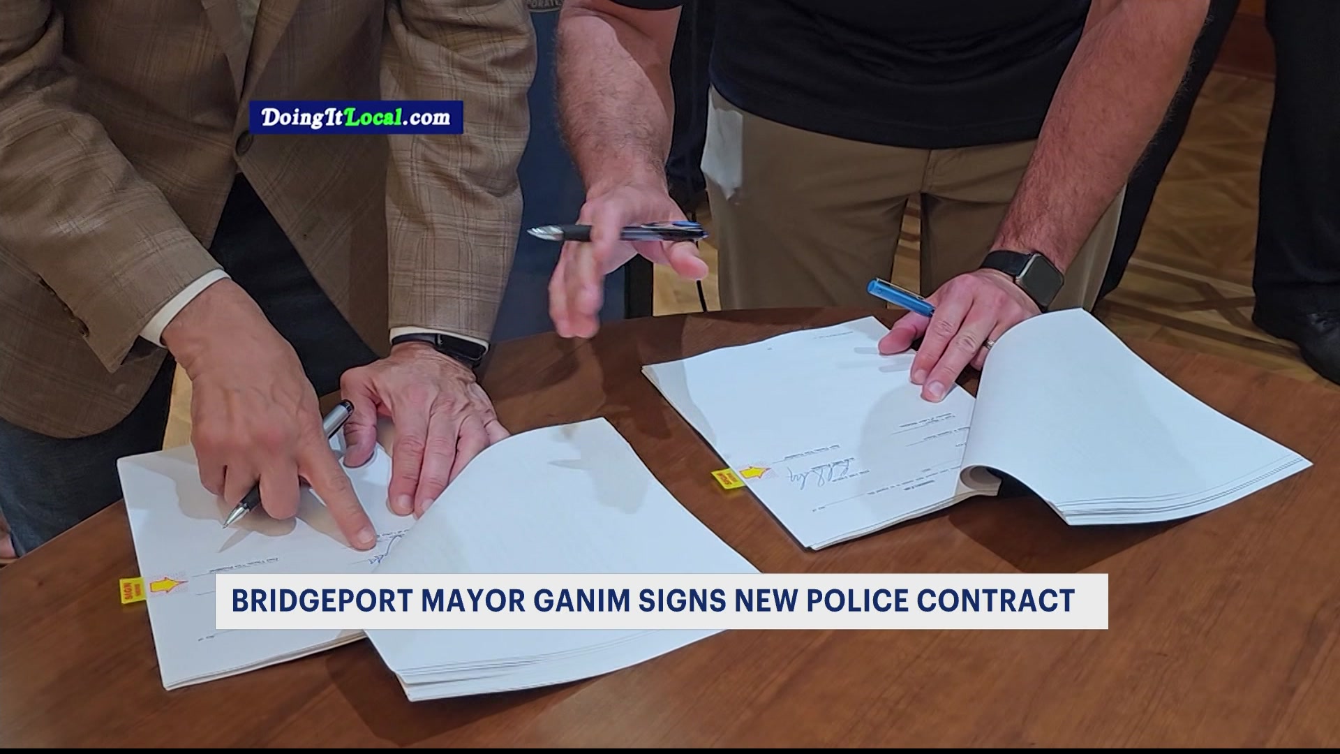 Bridgeport Mayor Ganim signs new police contract