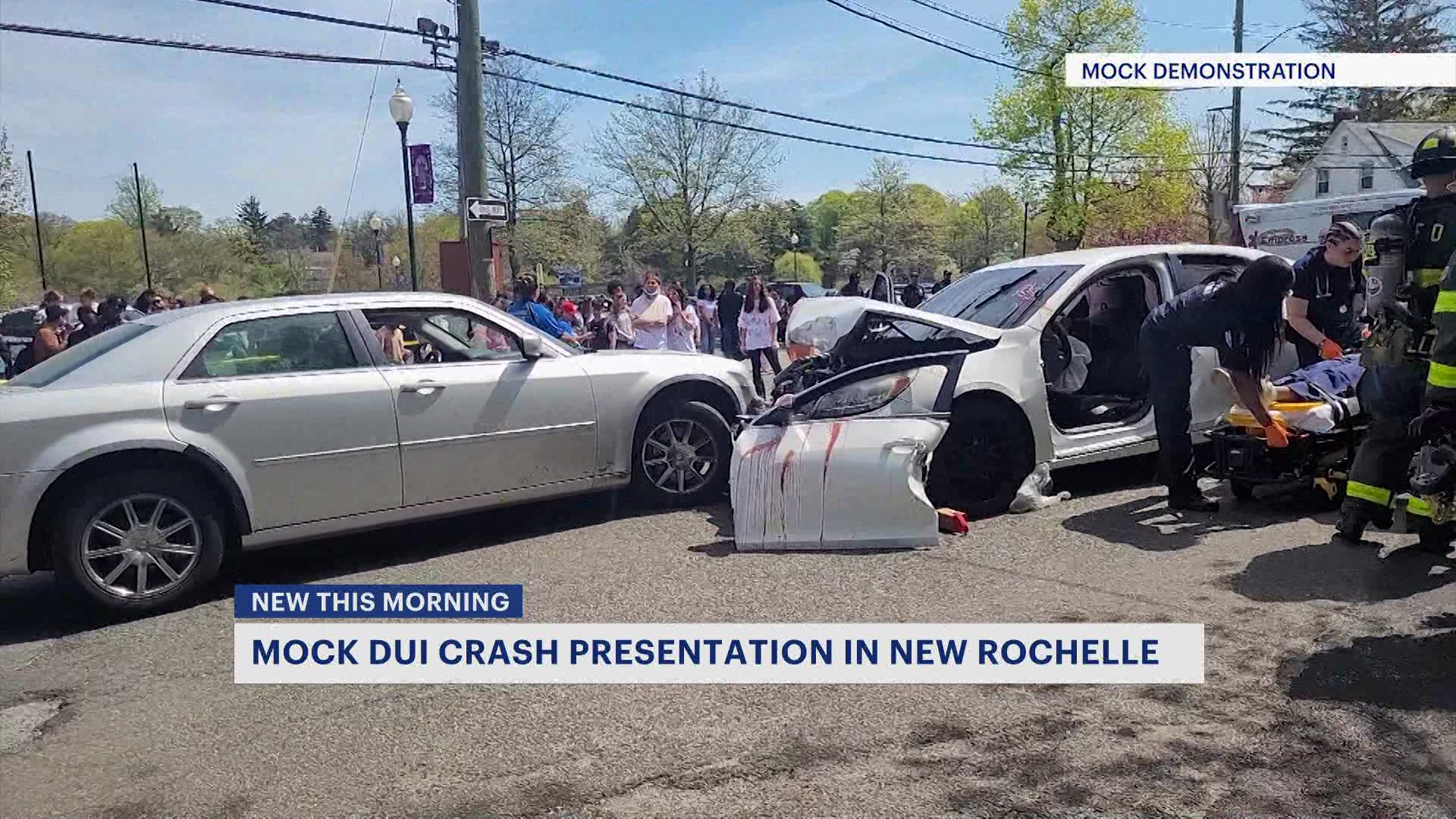 New Rochelle hosts mock DUI crash for prom safety