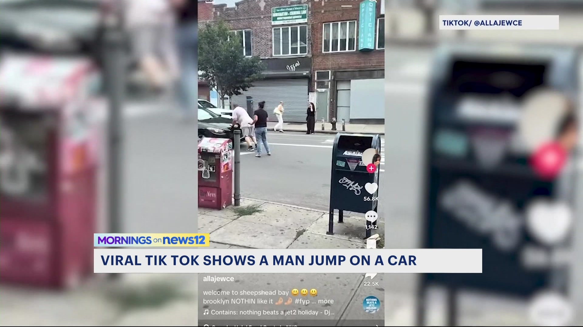 News 12 | Long Island | Viral Video Shows Man Jump On The Hood Of A Car ...