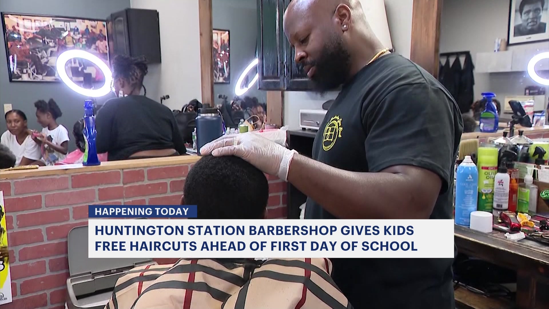 News 12 | Long Island | Huntington Station Barber Shop Gives Children ...