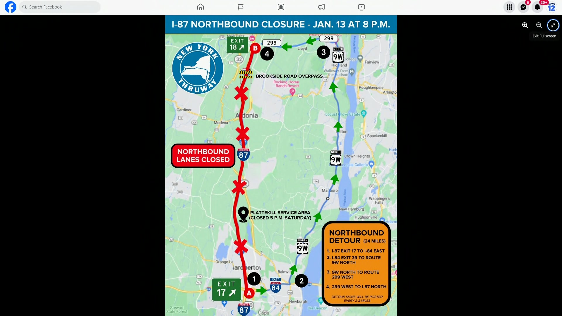 Traffic Alert: Lane closures set for Thruway construction in Orange and ...