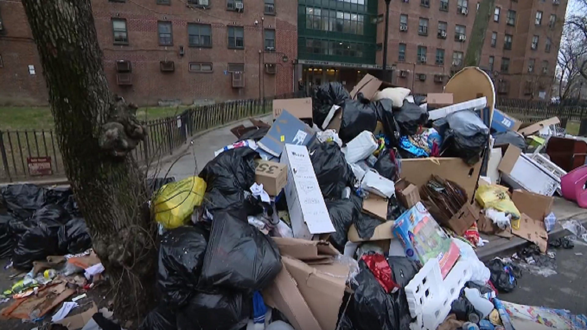 Residents at Butler Houses call on NYCHA to clean up mounds of garbage