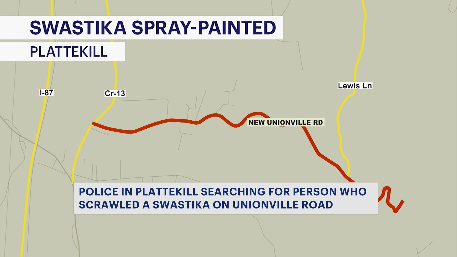Plattekill police investigate hate symbol spray-painted on road