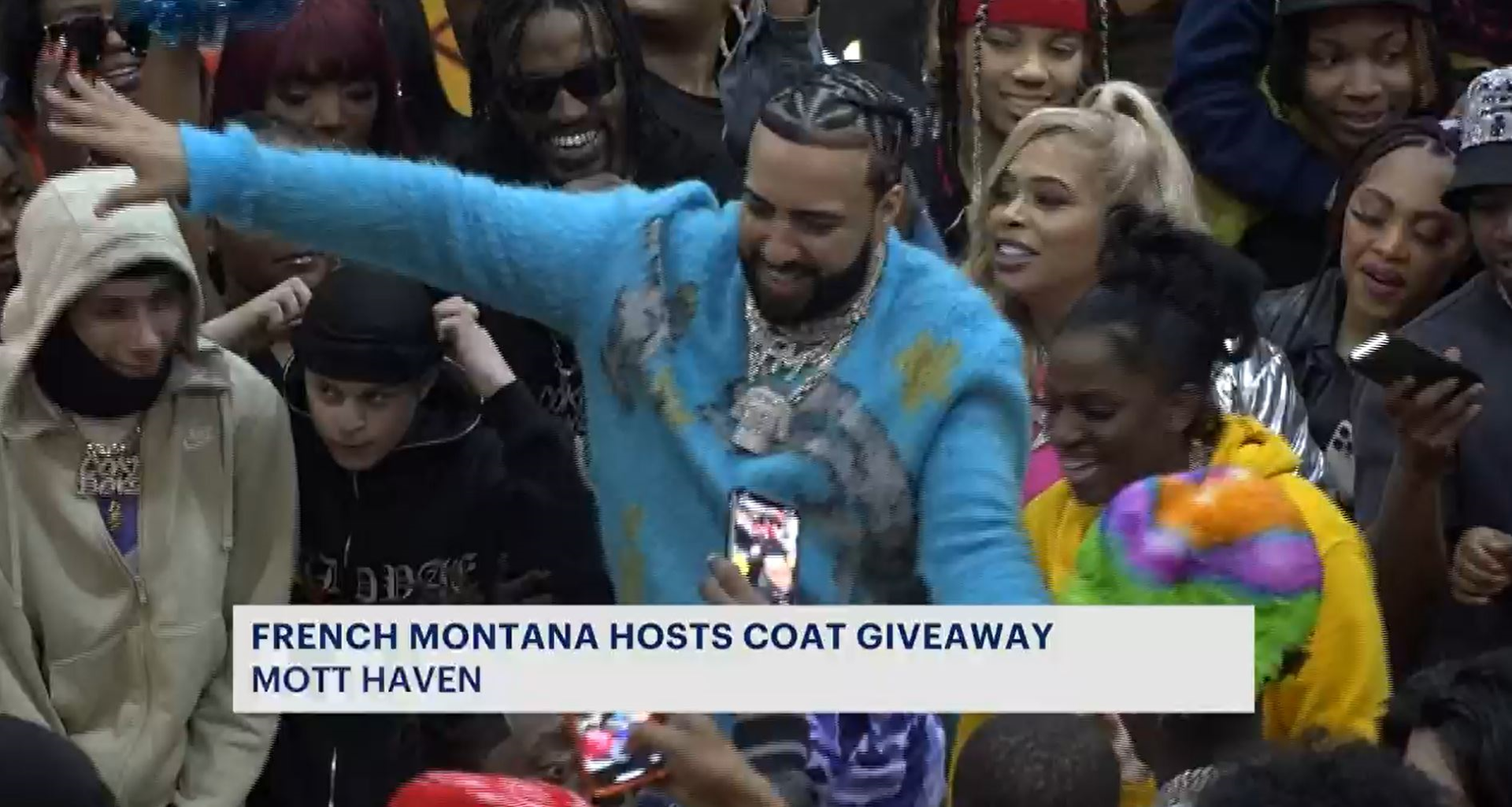 Rapper French Montana holds winter jacket giveaway in South Bronx and ...