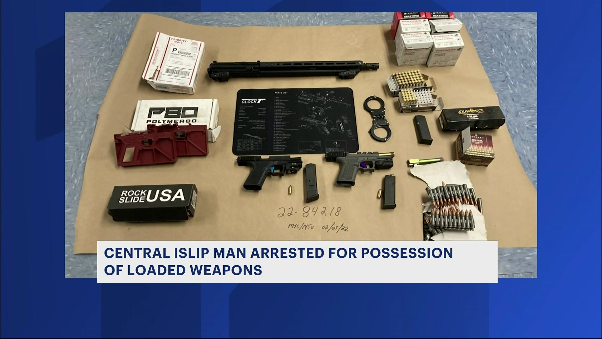 Police: Central Islip man arrested for possession of loaded weapons