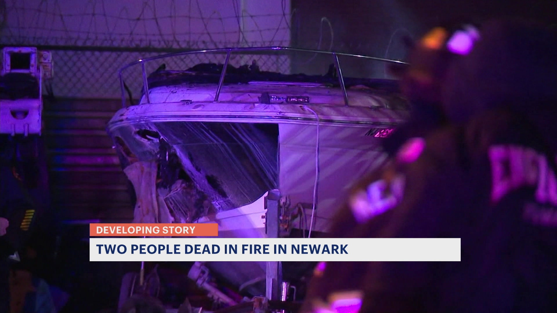Prosecutor: 2 found dead inside boat that caught fire in Newark