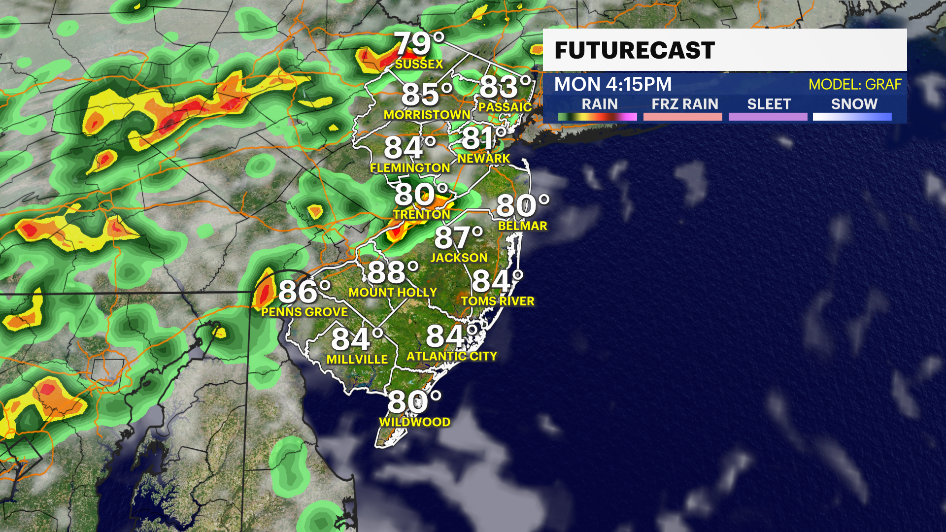 Hot, humid and stormy week ahead in New Jersey