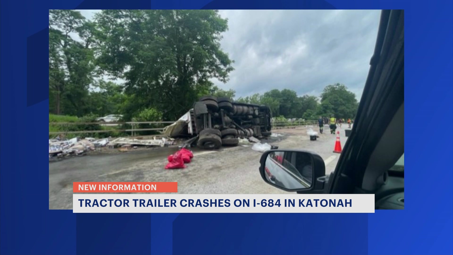 News 12 | New Jersey | Tractor Trailer Rollover Snarls Morning Commute ...
