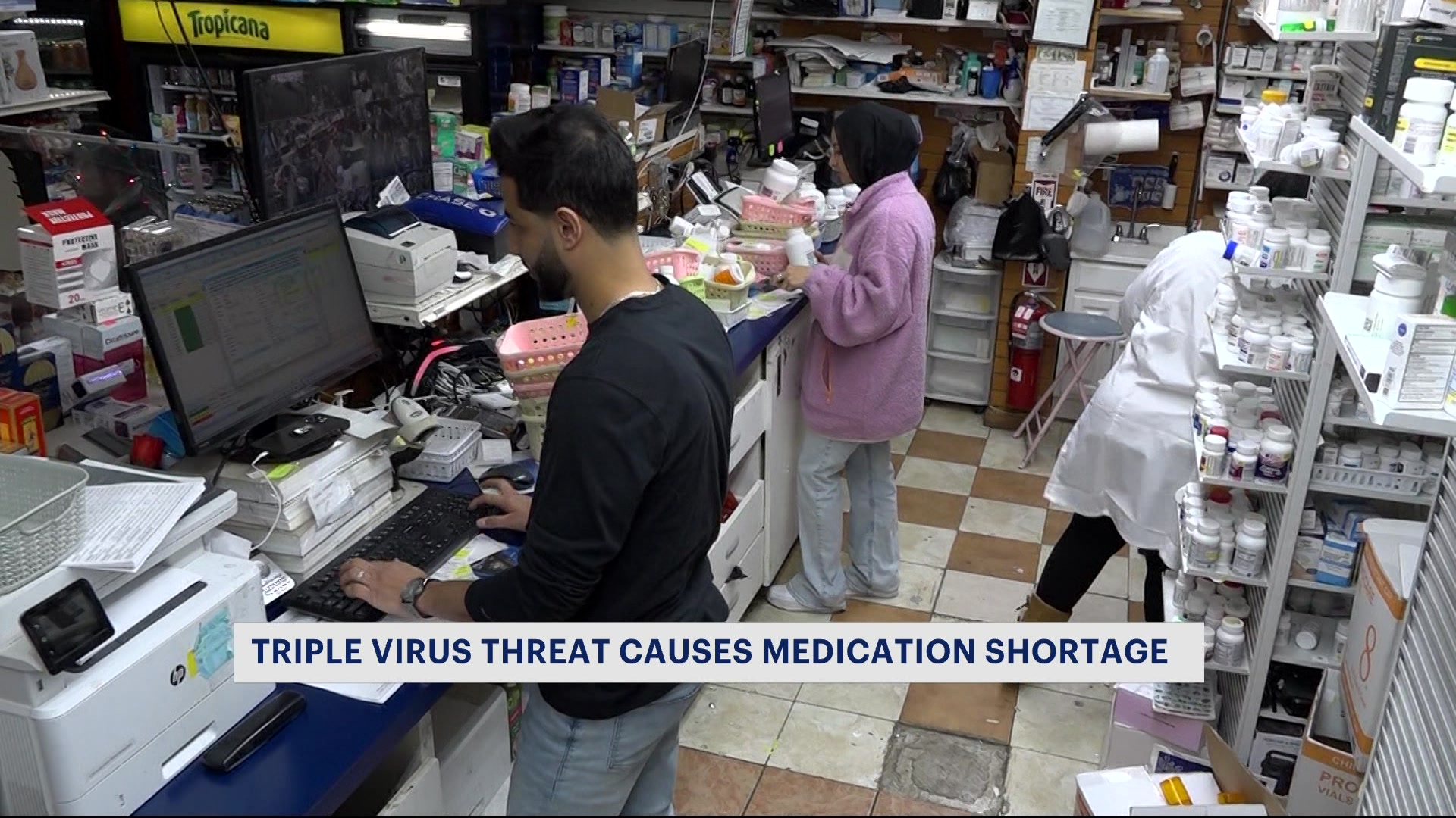 Pharmacies scramble to keep shelves stocked during triple virus threat