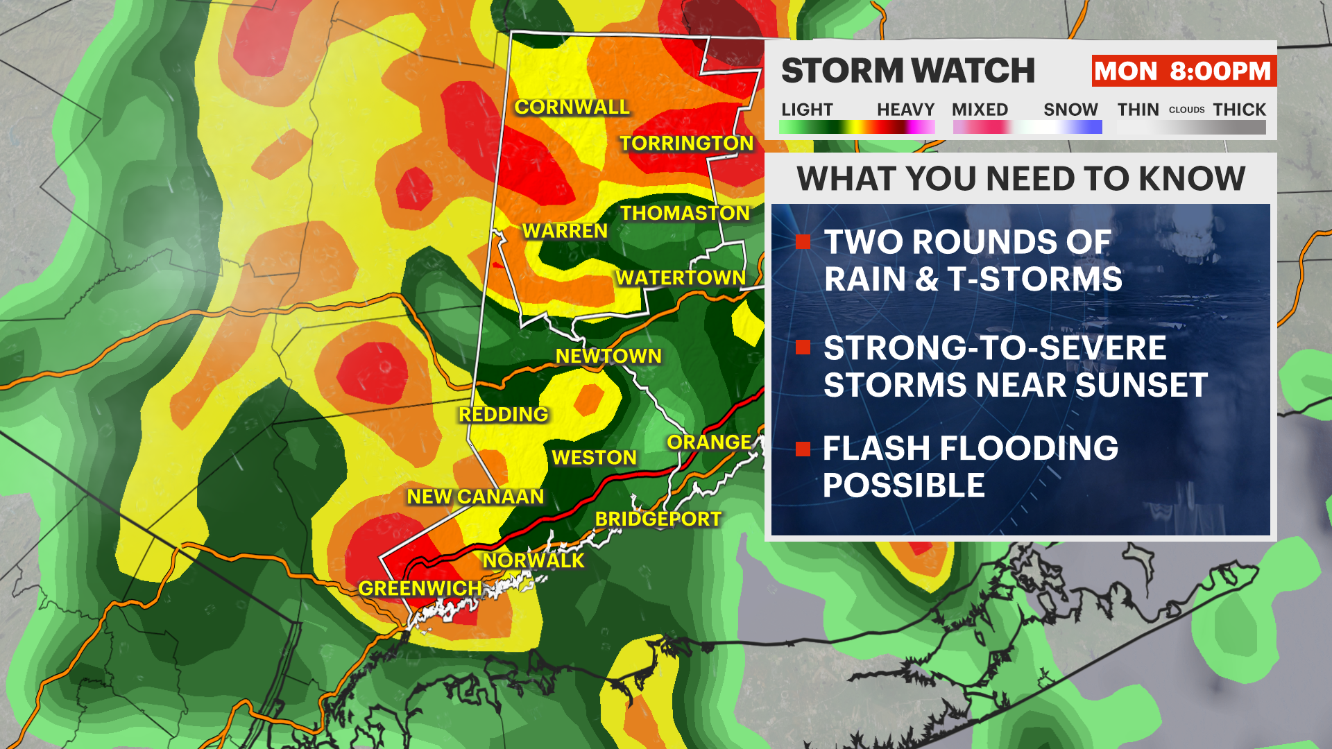 STORM WATCH: Scattered showers, severe evening storms in Connecticut on ...