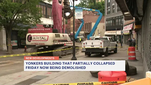 Crews begin demolition on partially collapsed building in Yonkers Crews begin demolition on partially collapsed building in Yonkers