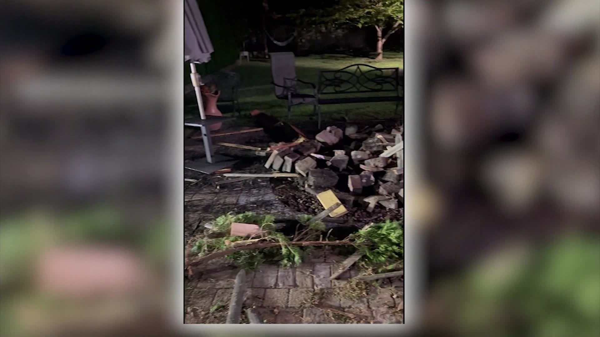 Police Car Crashes Into Bay Shore Backyard Driver Flees The Scene