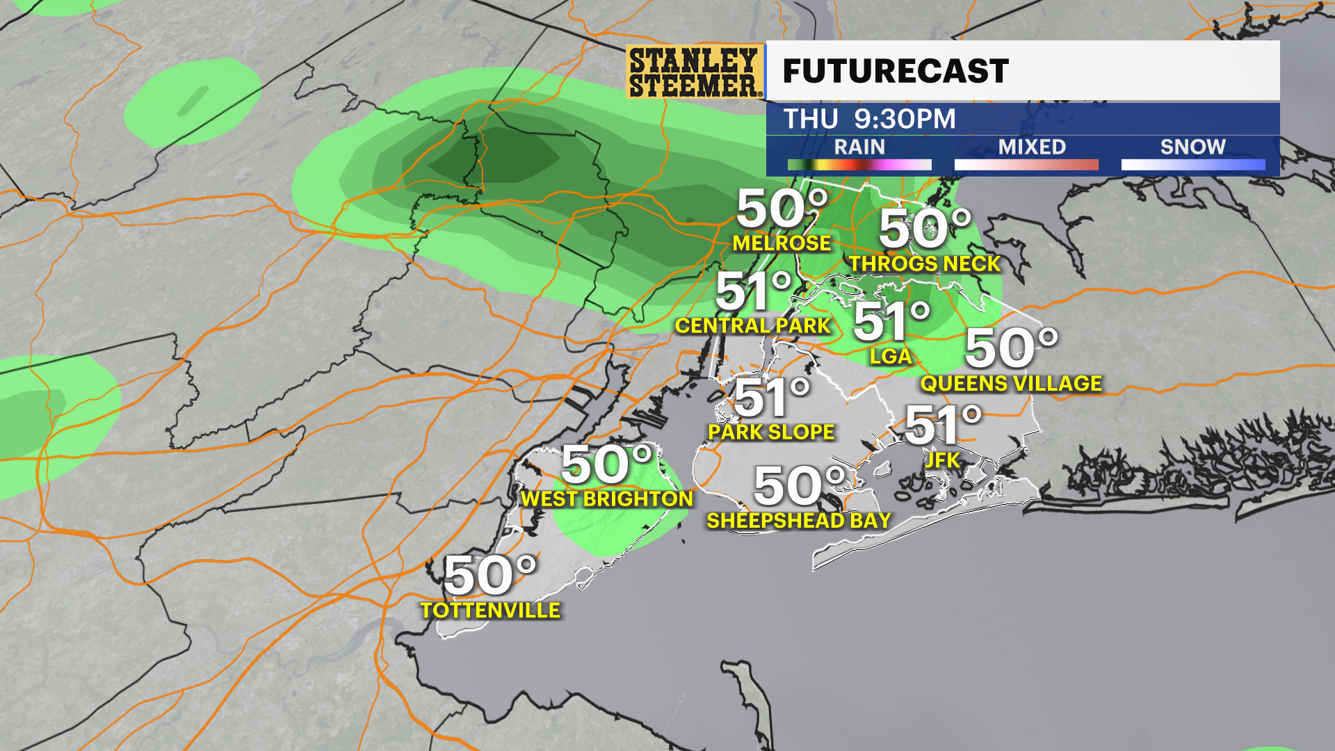 STORM WATCH: Rainy conditions continue overnight into Thursday for NYC