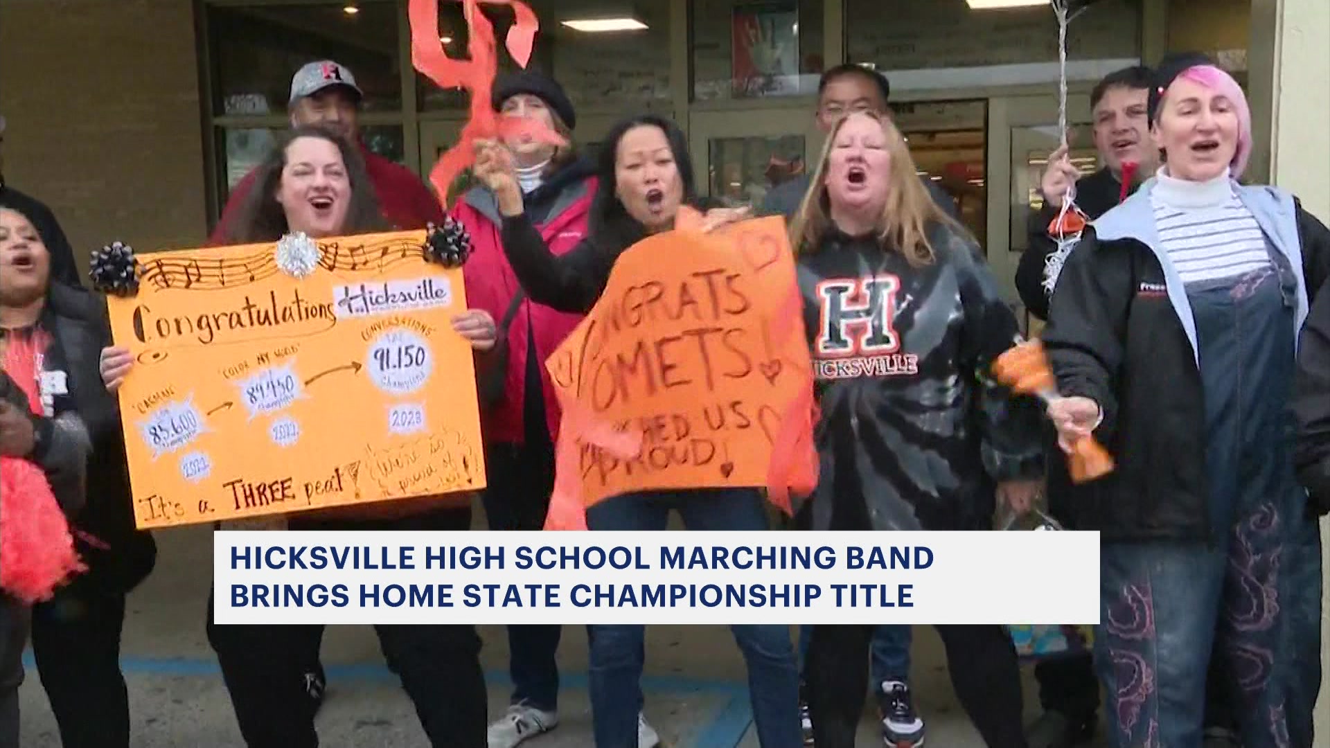 Hicksville High School marching band gets special homecoming